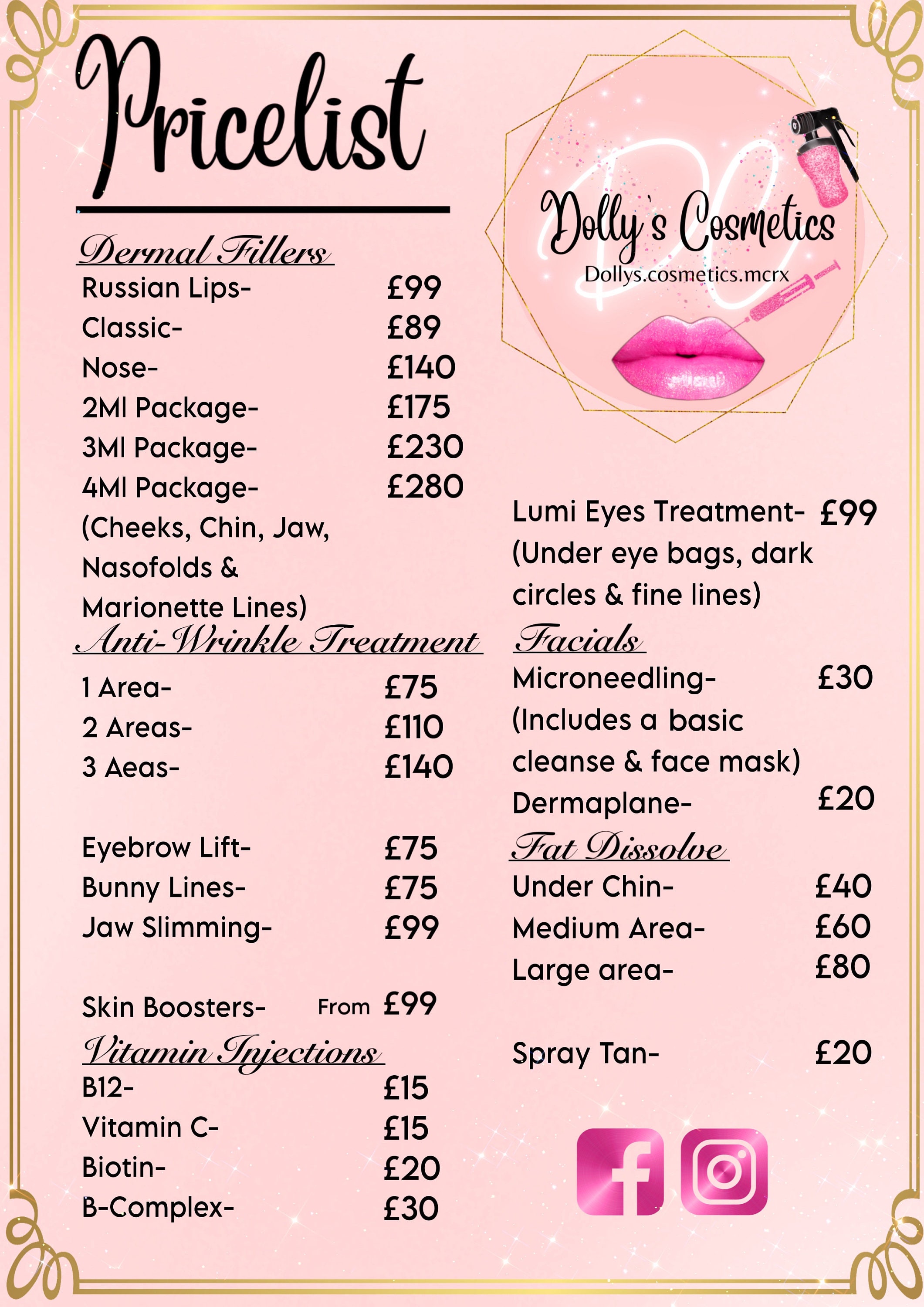 Digital Price List Design, Online Price List, Custom Prix List Design ...