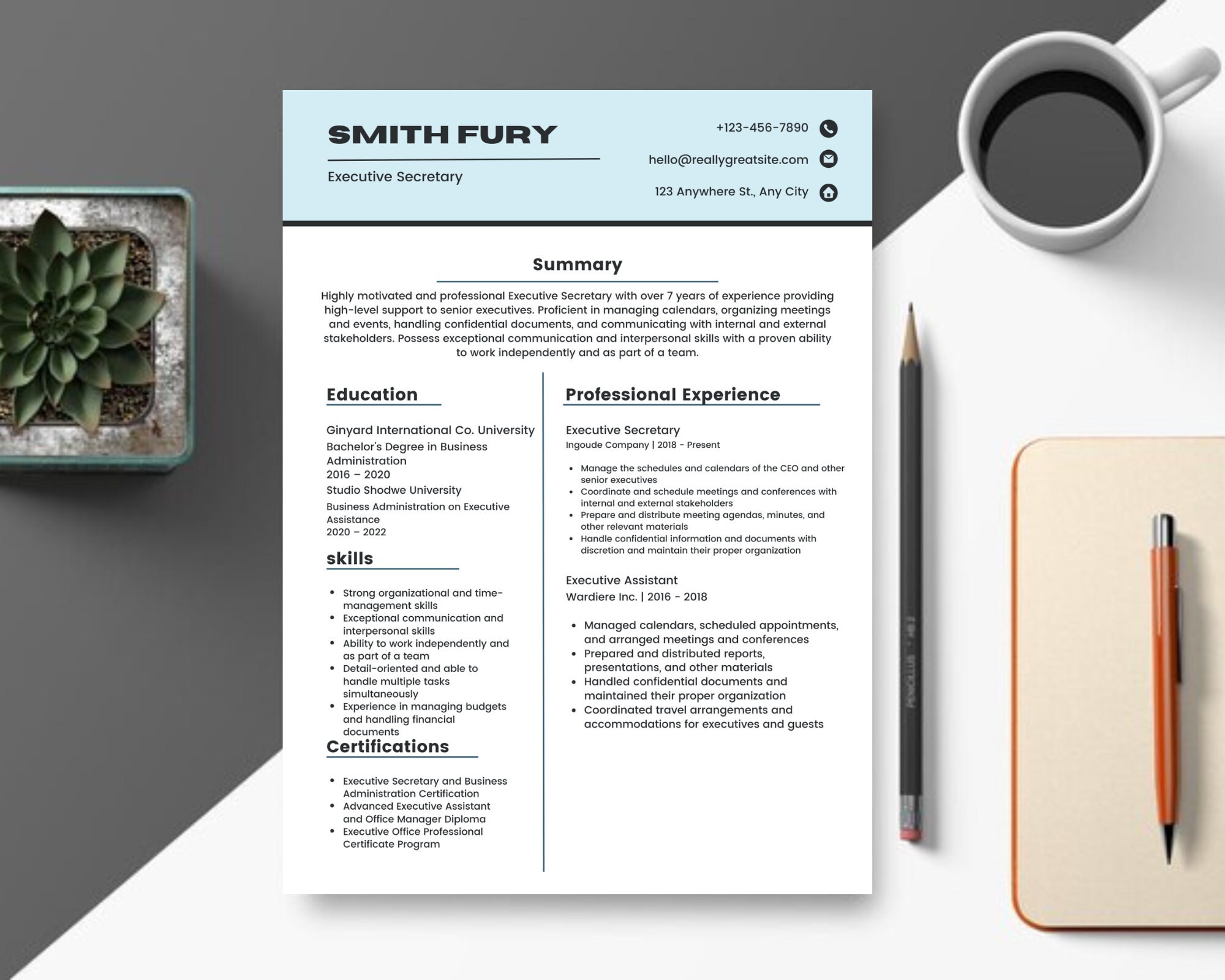 Gray and White Simple Clean Resume, Editable CV Template, Modern Job ...