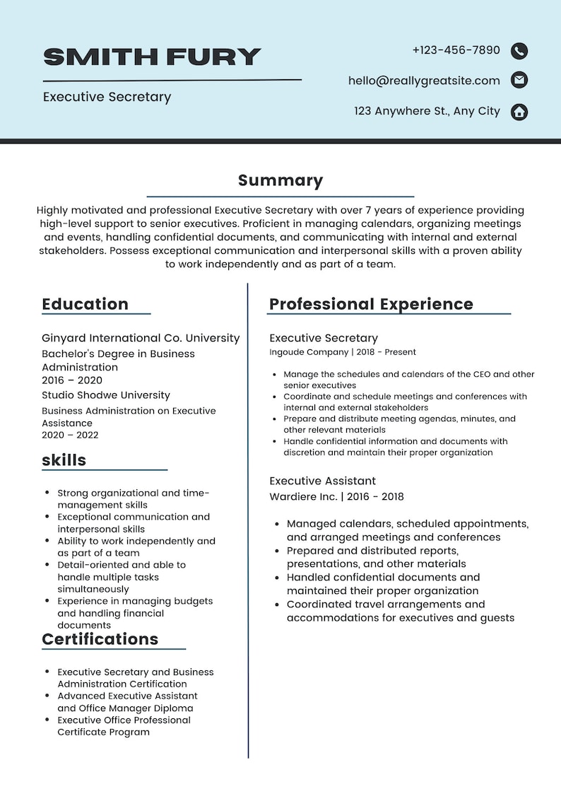 Gray and White Simple Clean Resume, Editable CV Template, Modern Job ...