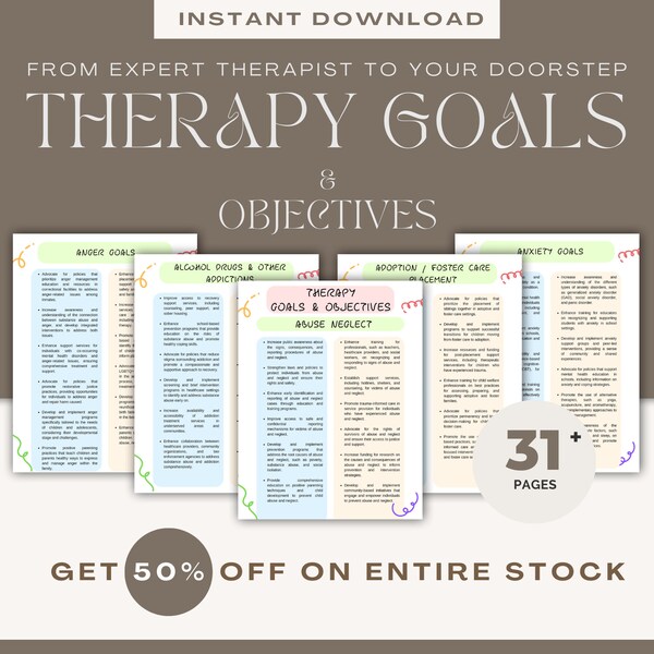 Therapy Goals Cheat Sheet - Etsy