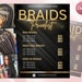 Braids Price List Flyer Templates Beauty Salon Hair Stylist - Etsy