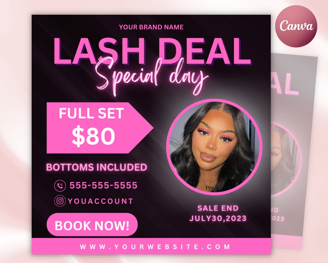 DIY Lash Deal Flyer | Lashes Extensions Makeup Sale Appointments MUA ...