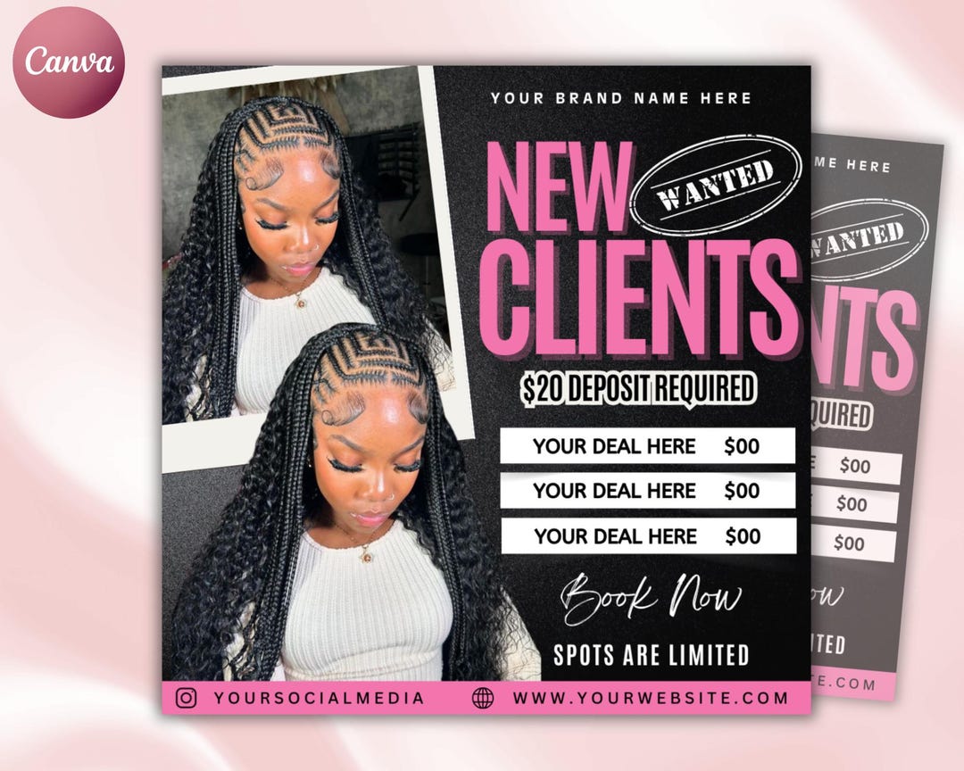 New Clients Booking Flyer, New Client Special Deal Flyer, Booking Flyer ...