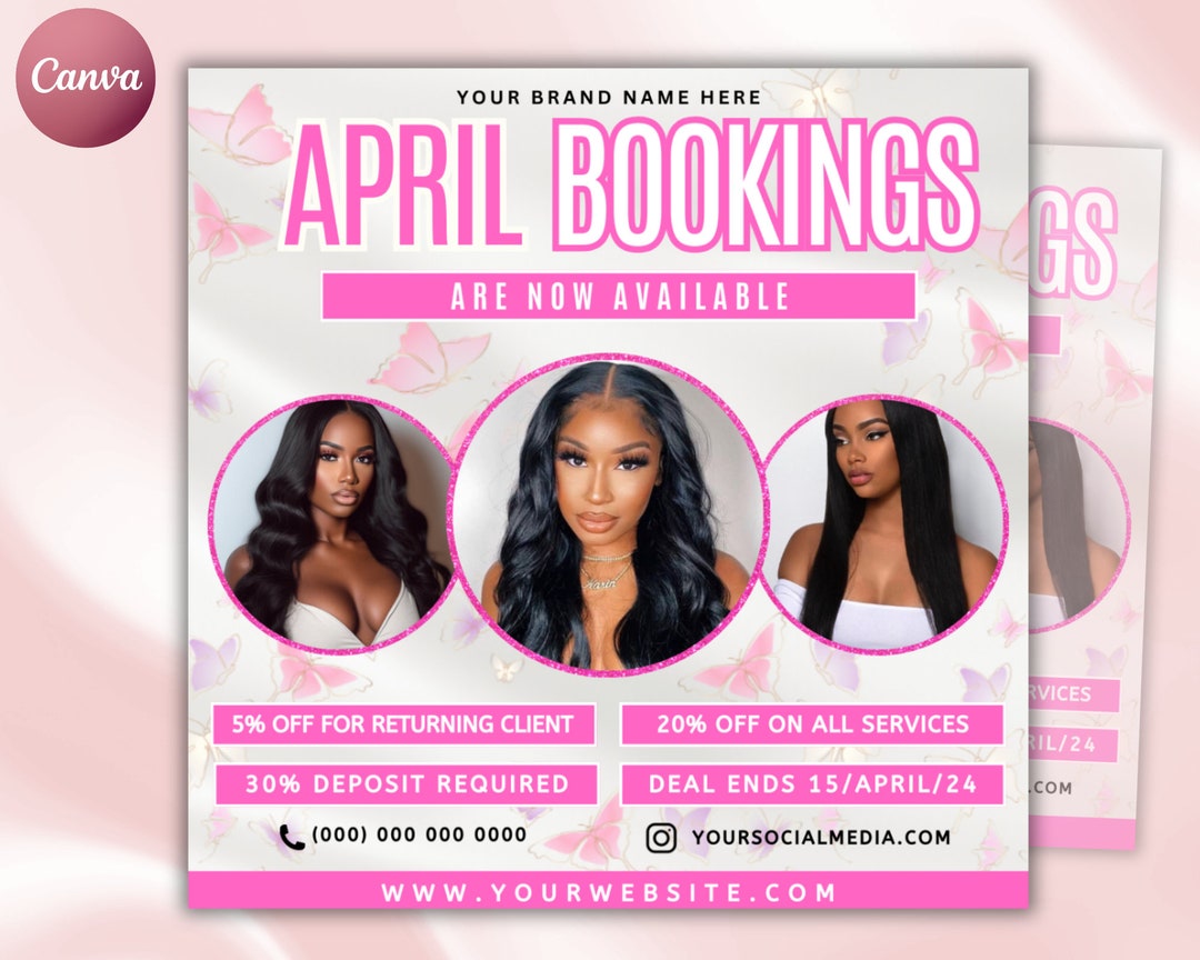 April Booking Flyer, Spring Booking Flyer, Spring Season Bookings Flyer ...