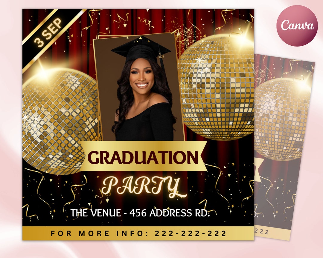 Graduation Party Flyer, DIY Flyer Template Design, Graduation Party ...