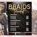 Braids Price List Flyer Templates Beauty Salon Hair Stylist Pricing DIY ...