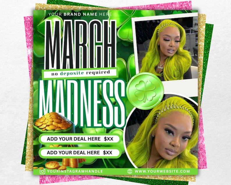 March Booking Flyer, Lucky Charm Flyer, March Booking, March Deals ...