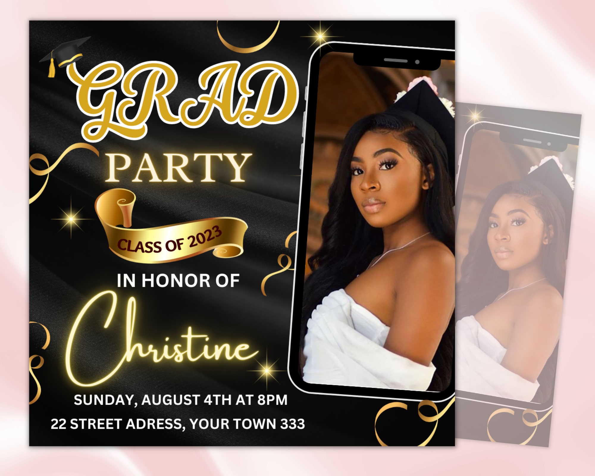 Graduation Party Flyer DIY Flyer Template Design Graduation - Etsy