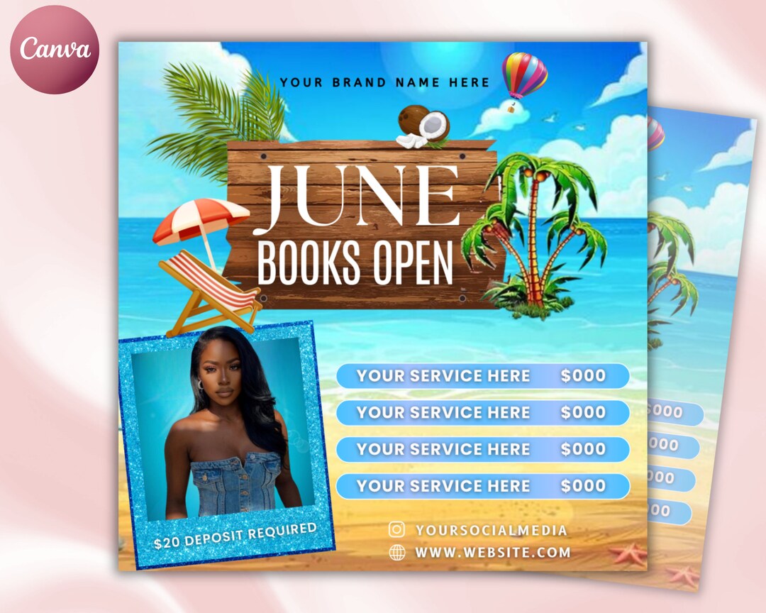 June Booking Flyer, June Braids Flyer, June Books Flyer, June Braids ...