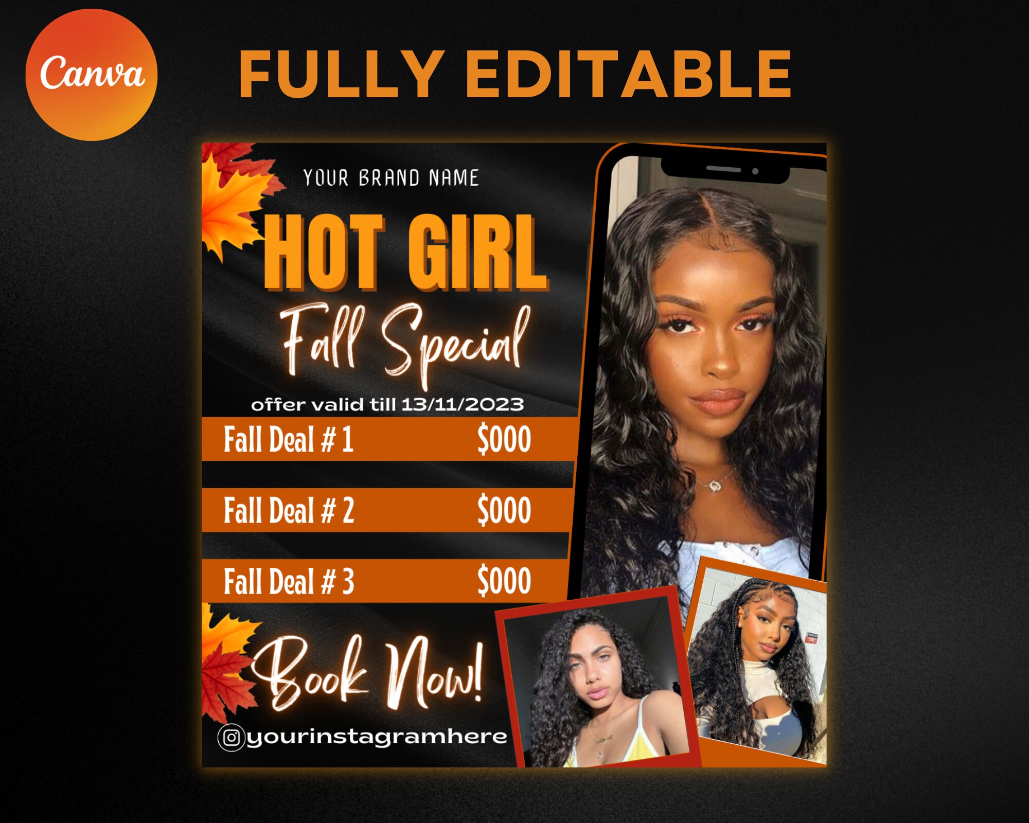 Fall Season Special Deals Flyer, Fall Special Flyer, Editable Fall ...