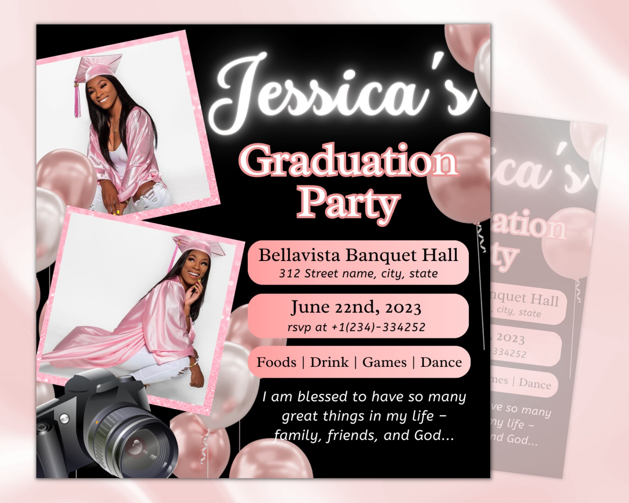 Graduation Party Flyer, DIY Flyer Template Design, Graduation Party ...