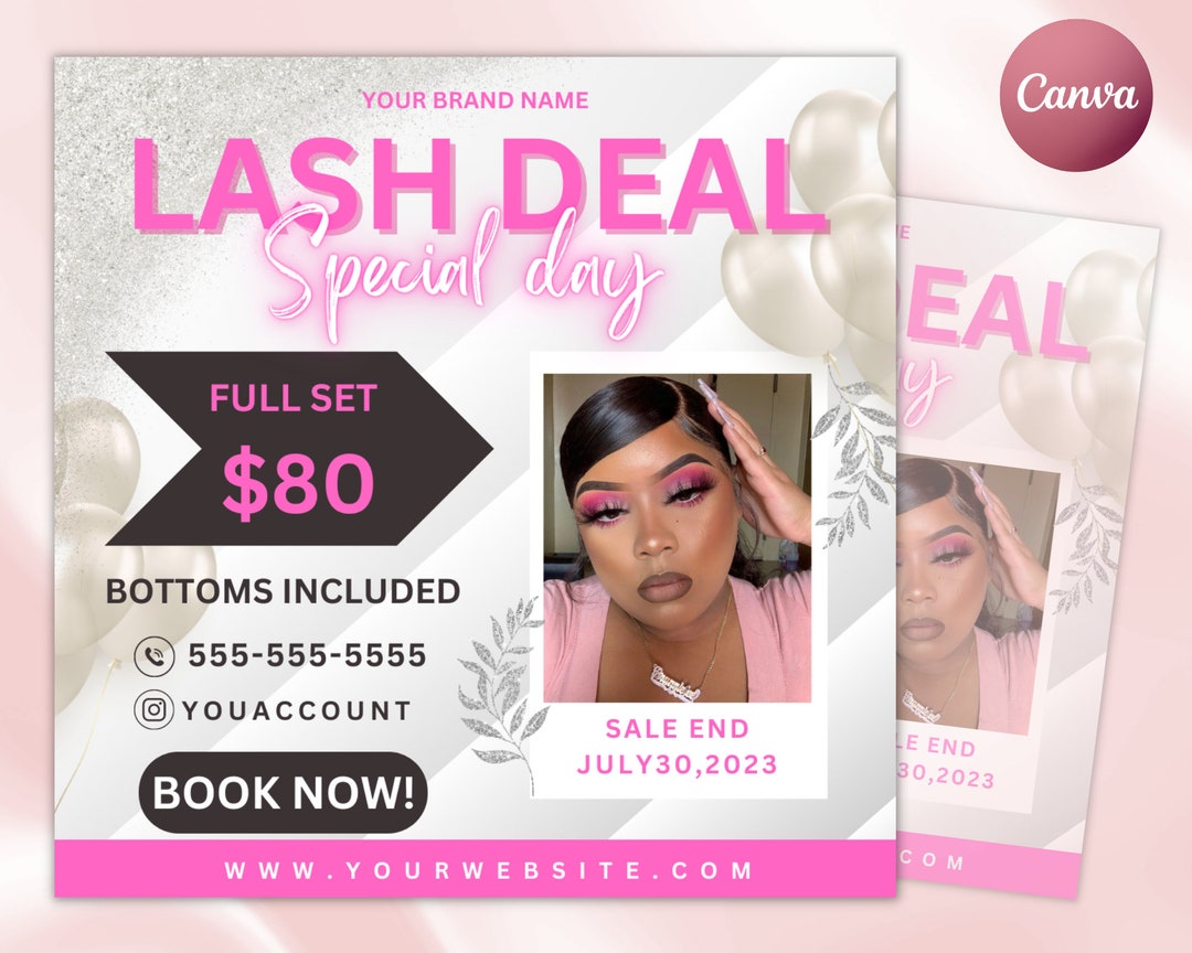 DIY Lash Deal Flyer | Lashes Extensions Makeup Sale Appointments MUA ...
