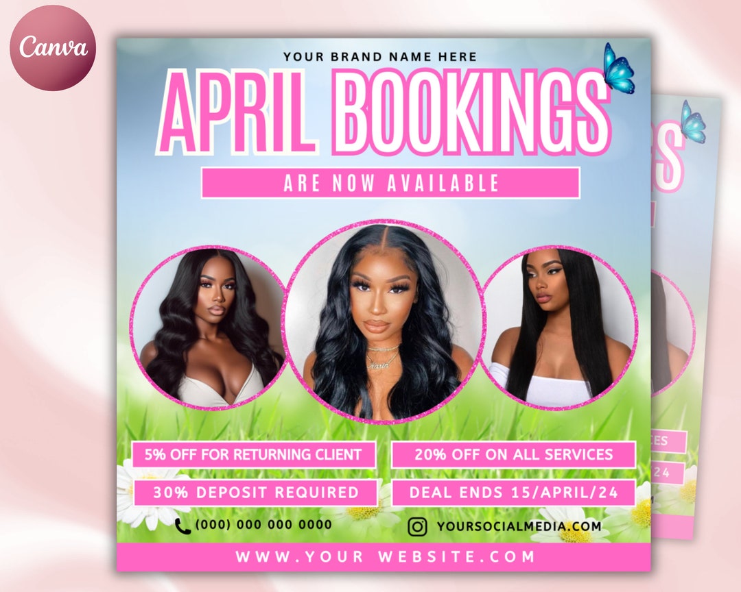 April Booking Flyer, Spring Booking Flyer, Spring Season Bookings Flyer ...
