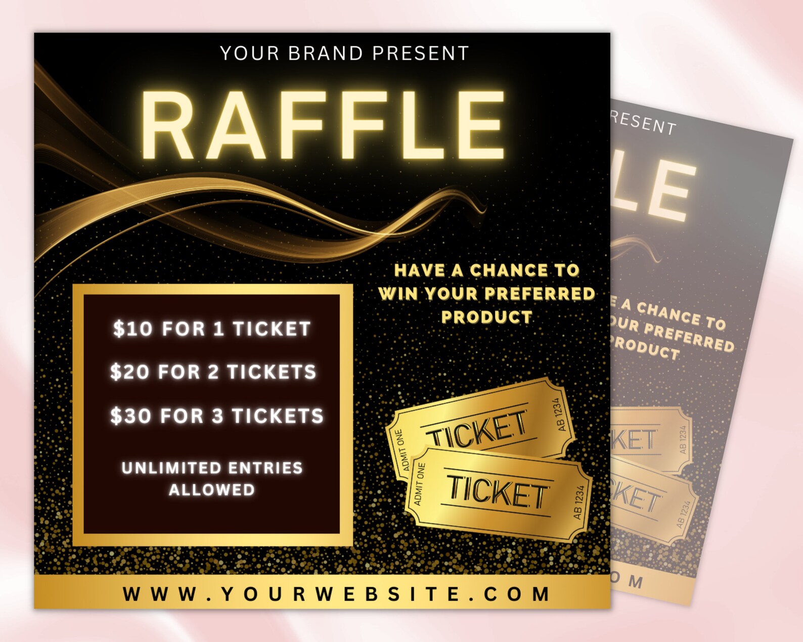 Raffle Flyer, Raffle Ticket Flyer, Giveaway Flyer, Hair Raffle Flyer ...