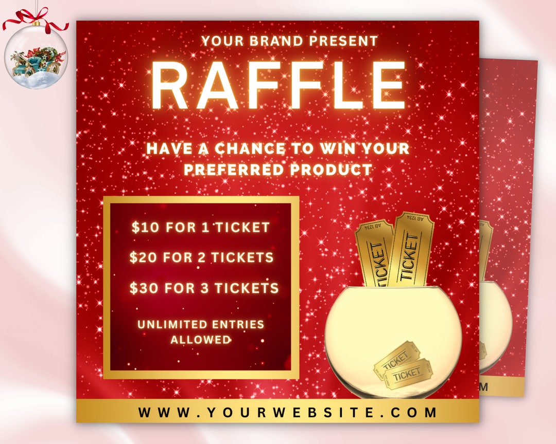 Christmas Raffle Flyer, Christmas Giveaway Flyer, Giveaway Flyer ...