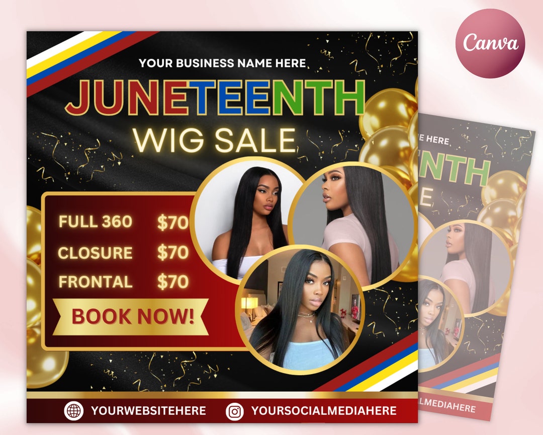 Juneteenth Flyer, Juneteenth Sale Flyer, Knotless Braids Flyer, Summer ...