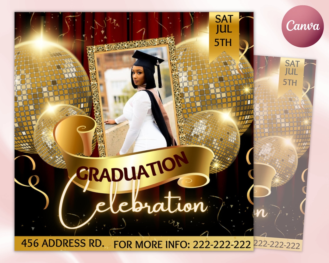 Graduation Party Flyer, DIY Flyer Template Design, Graduation Party ...