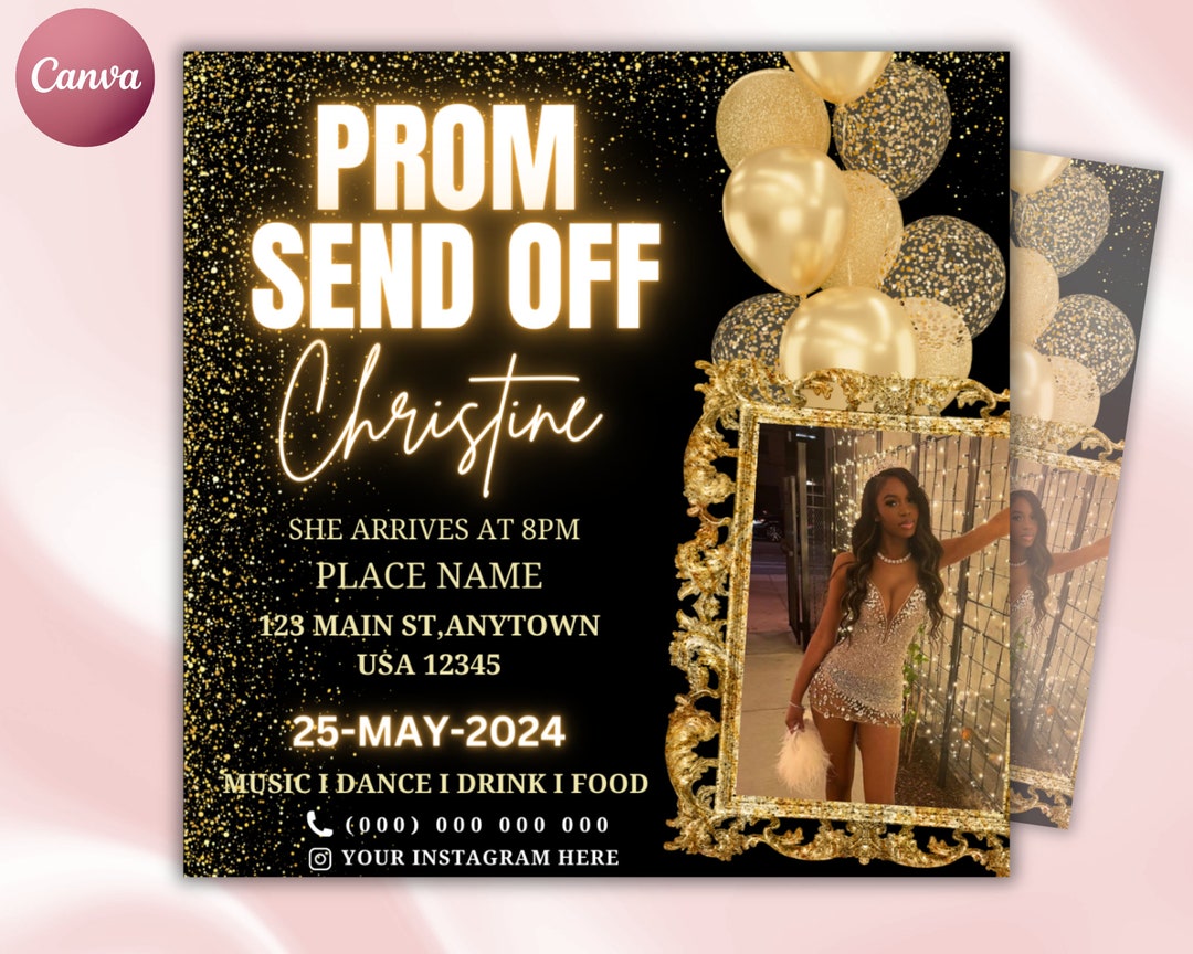 Prom Send off Flyer, Prom Send off Invitation Flyer, Prom Special Flyer ...