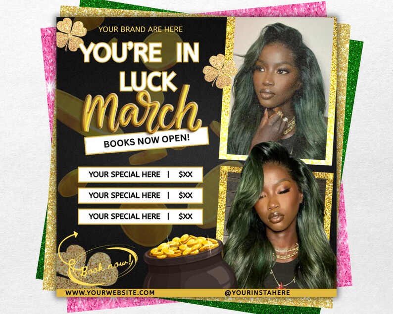 March Booking Flyer, Lucky Charm Flyer, March Booking, March Deals ...