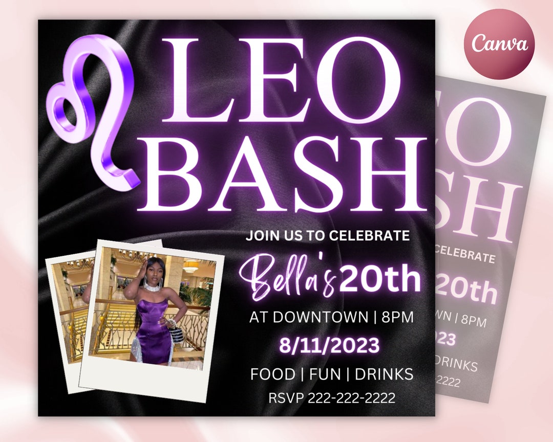 Leo Birthday Flyer, Birthday Template, Birthday , Party Flyer ...