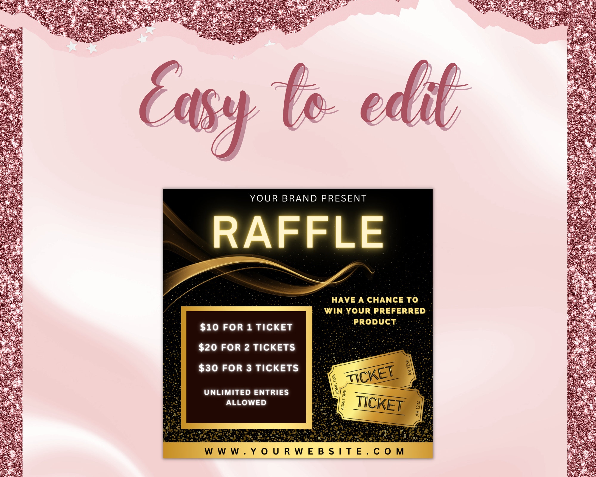 Raffle Flyer Raffle Ticket Flyer Giveaway Flyer Hair Raffle - Etsy