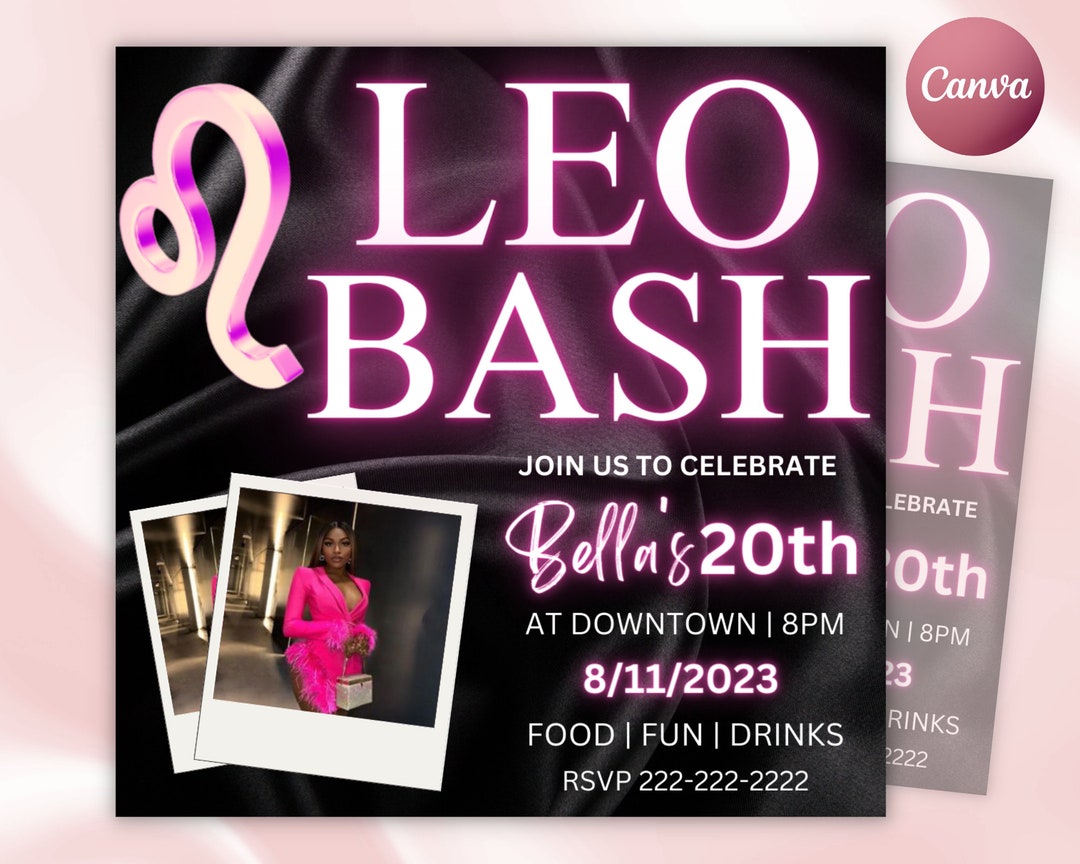 Leo Birthday Flyer, Birthday Template, Birthday , Party Flyer ...