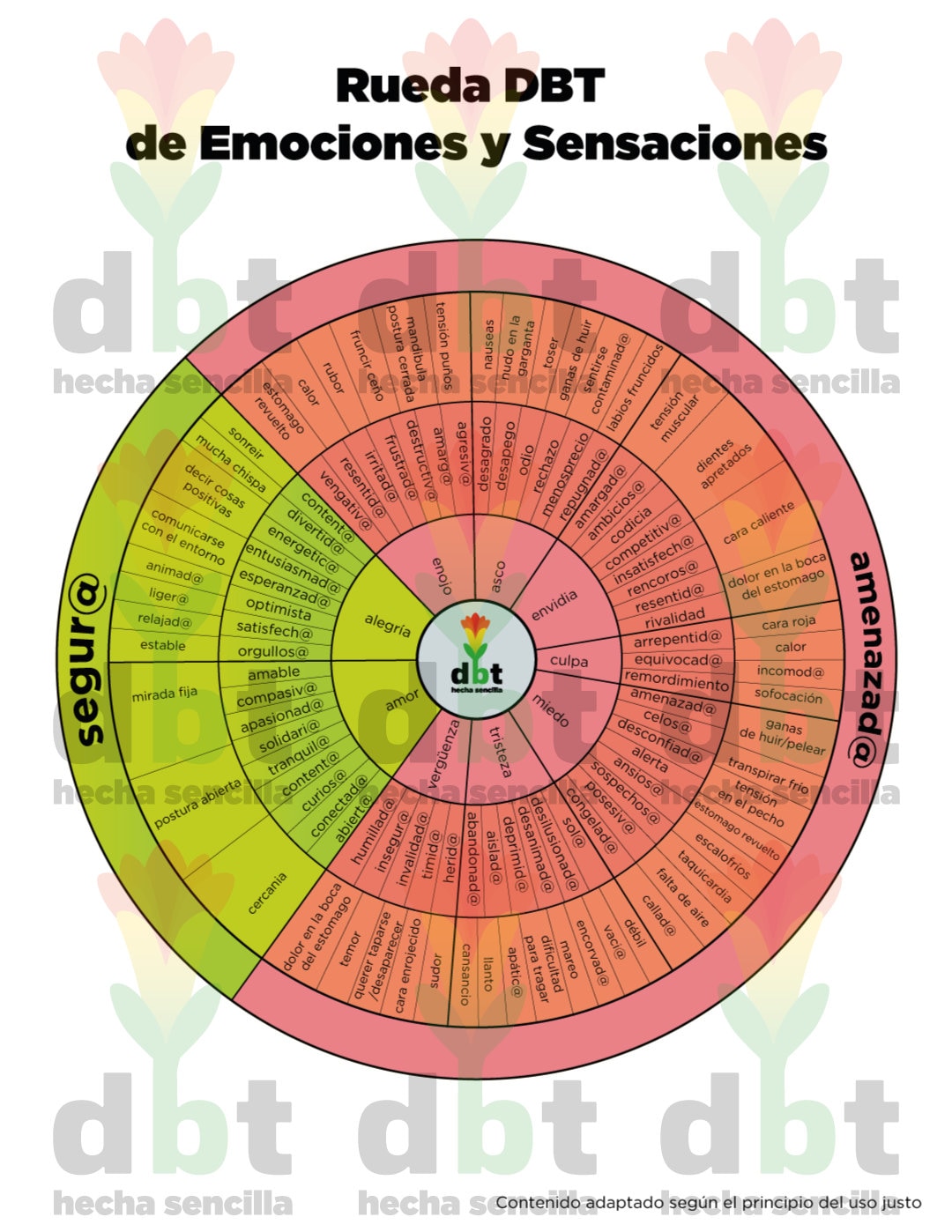 DBT Wheel of Emotions and Sensations - Etsy