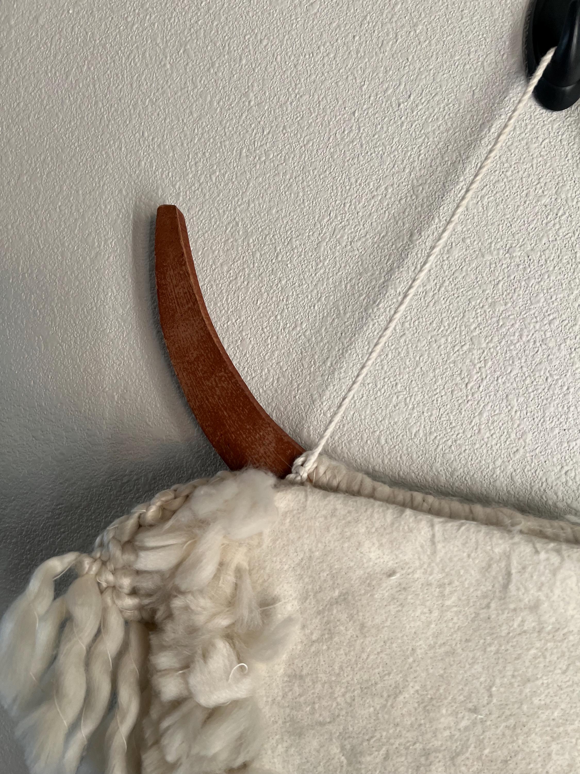 Handmade Macrame Highland Cow Wall Hanging Decor Yarn Bull Head Wooden ...