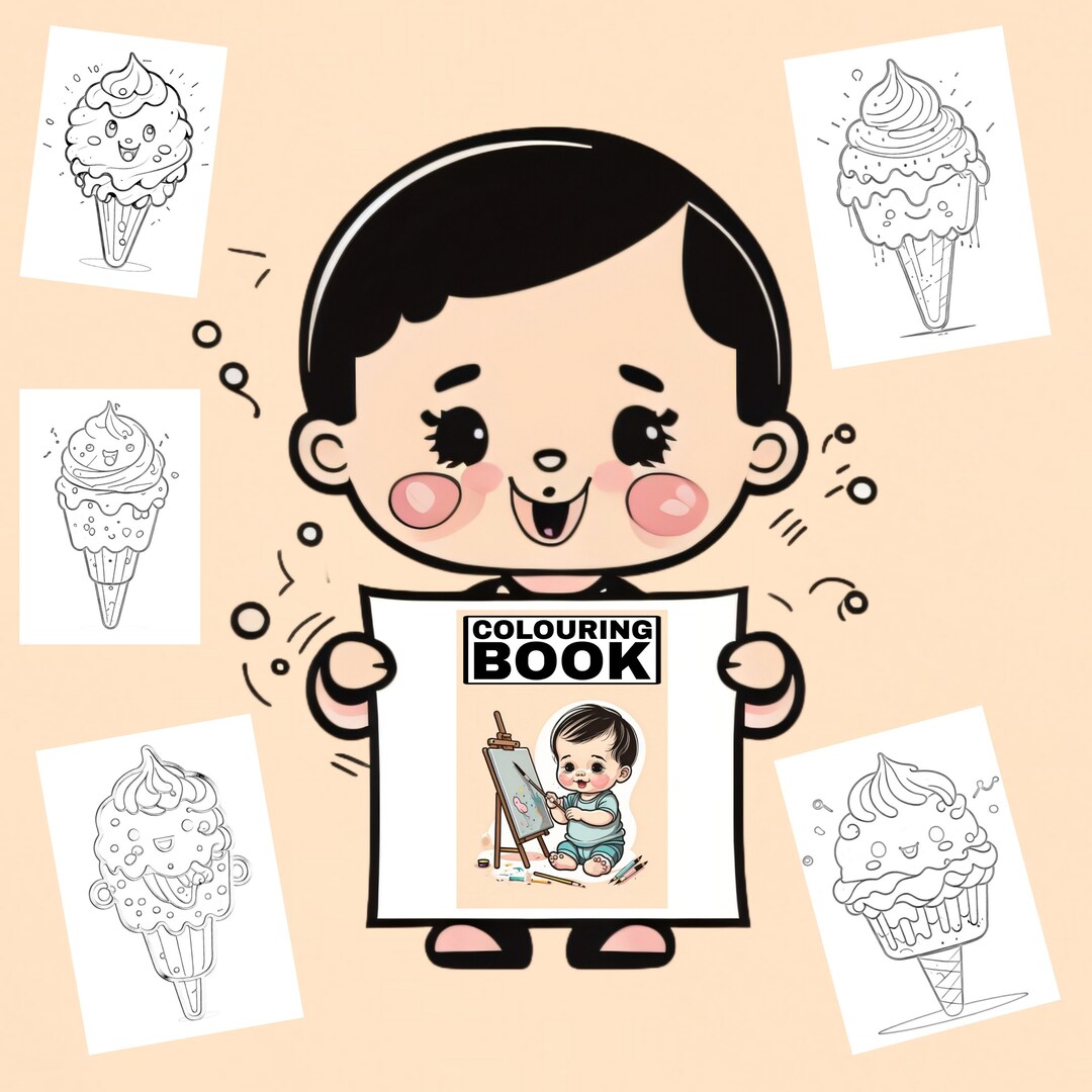2023 Digital Coloring Book of Ice Cream for Mindful - Etsy