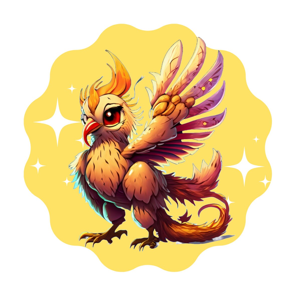 Clip Art Chibi Phoenix 8 Pack Unique Instant Download - Etsy