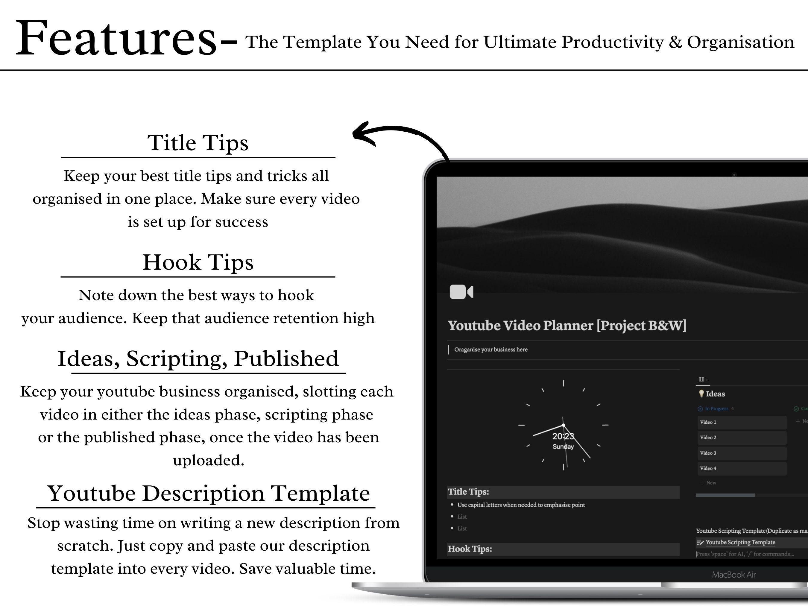 Ultimate Youtube Video Digital Planner Digital Template Notion Template ...