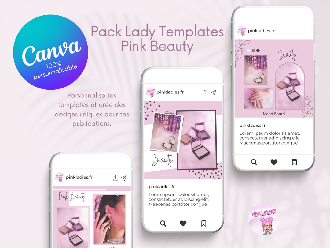 50 Templates Pack Lady Templates Pink Beauty Templates - Etsy