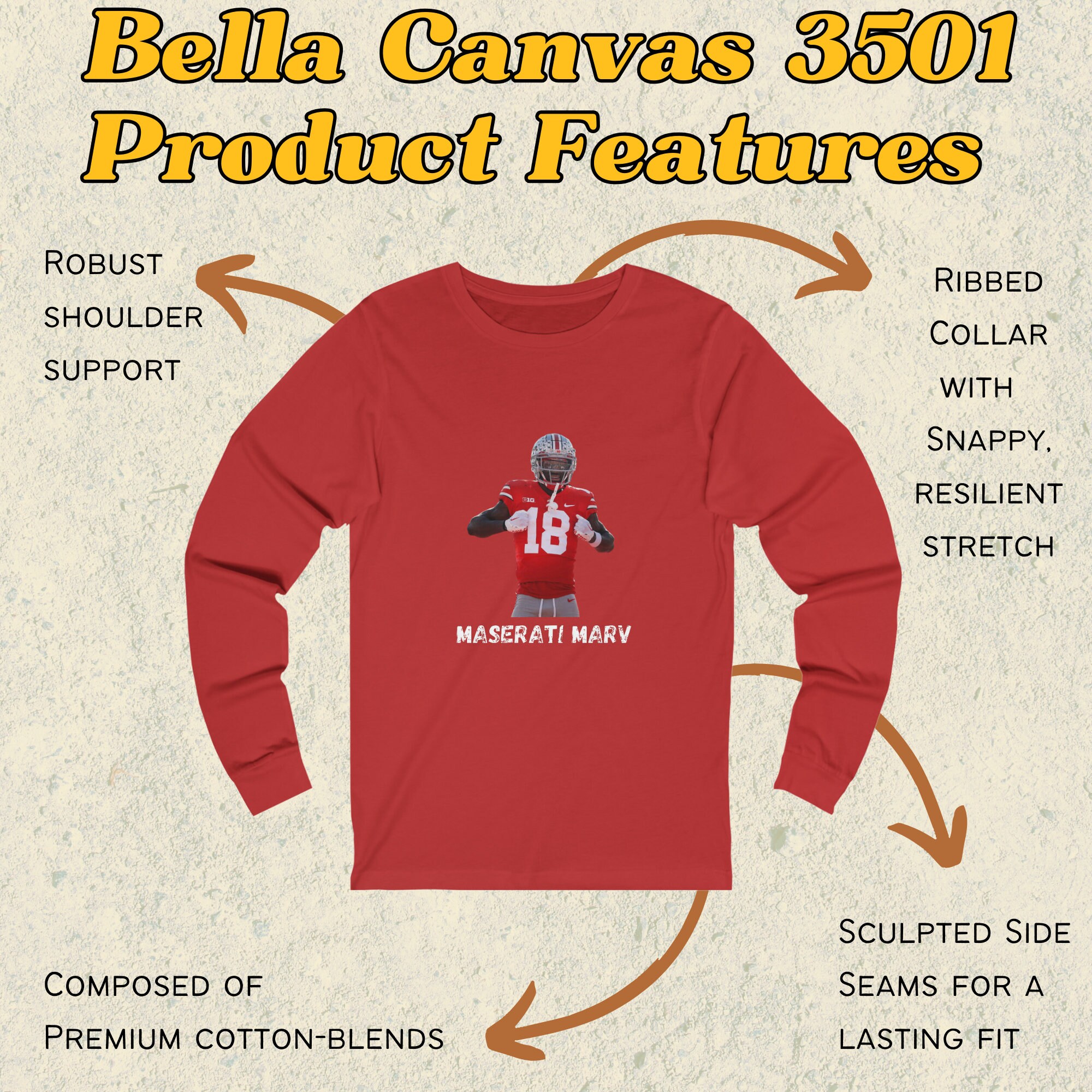 Maserati Marv Marvin Harrison Unisex Long Sleeve Shirt Ohio - Etsy