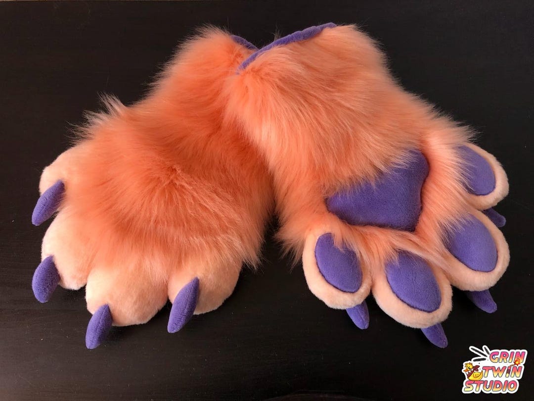 Coral Fursuit Handpaws /4 Finger Furry Paws / Faux Fur /minky / Fursuit ...
