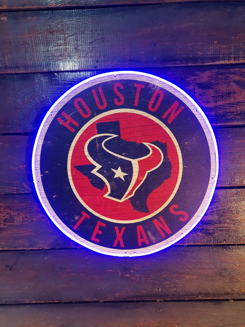 Design Inspired 18 Houston Texans Neon LED Sign With Blue Light - Etsy
