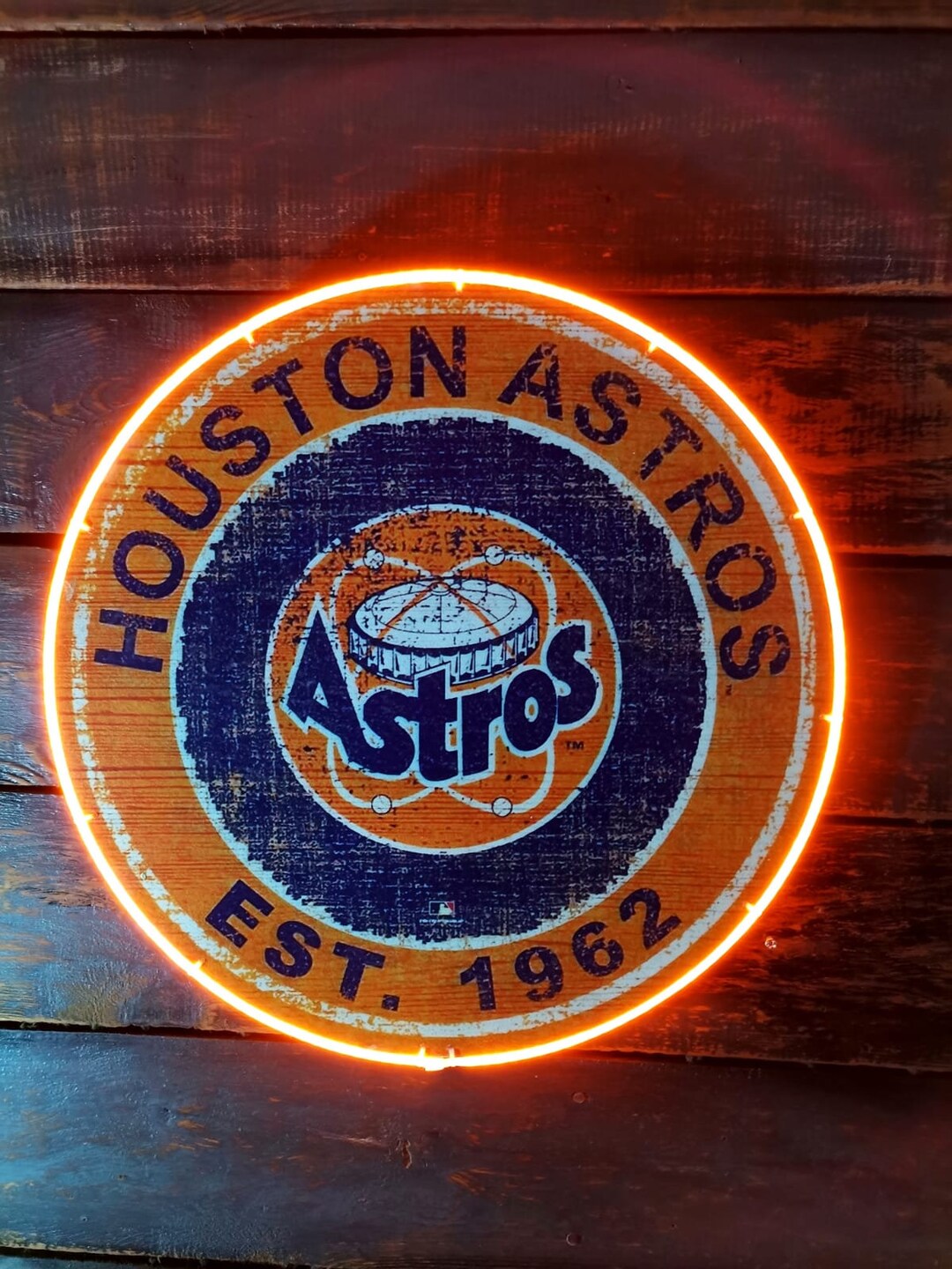 Design Inspired 18 Houston Astros LED Sign With Orange Light - Etsy