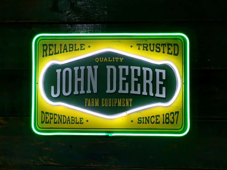 Design Inspired 20 John Deere Neon LED Sign With Dual Green and White ...