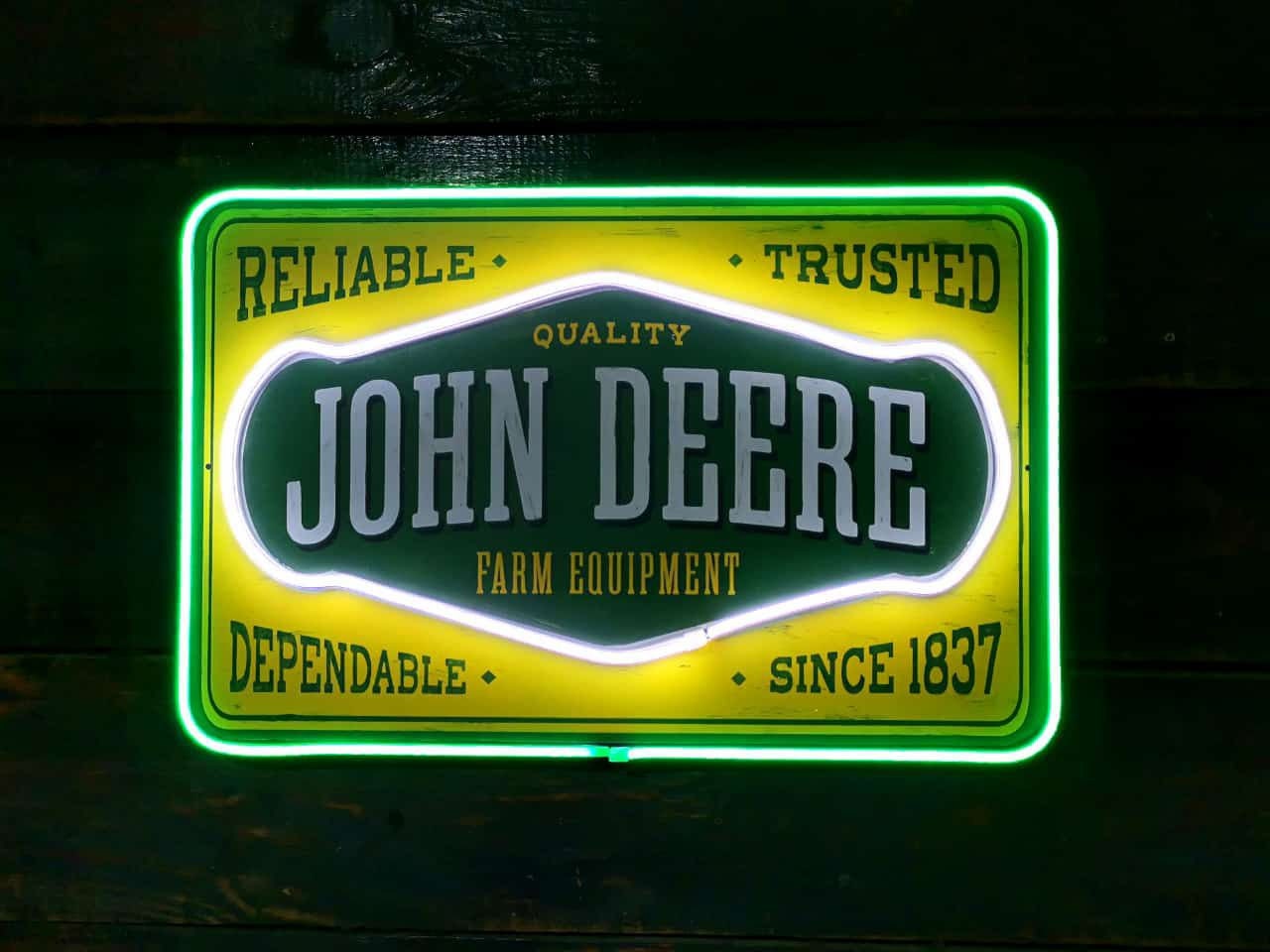 Design Inspired 20 John Deere Neon LED Sign With Dual Green and White ...