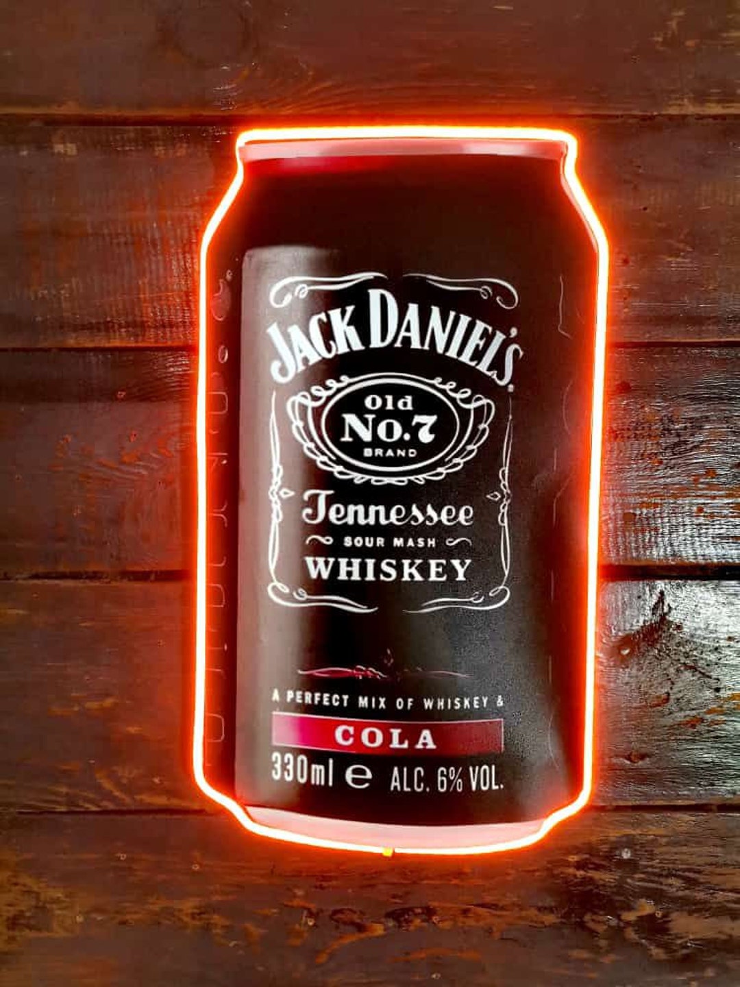 Design Inspired 18 Jack Daniels Neon LED Sign With Orange Light - Etsy