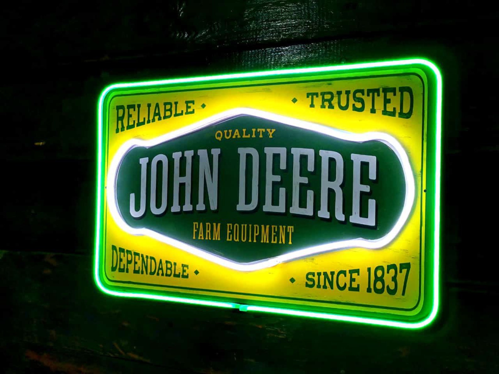 Design Inspired 20 John Deere Neon LED Sign With Dual Green and White ...