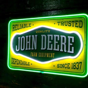 Design Inspired 20 John Deere Neon LED Sign With Dual Green and White ...