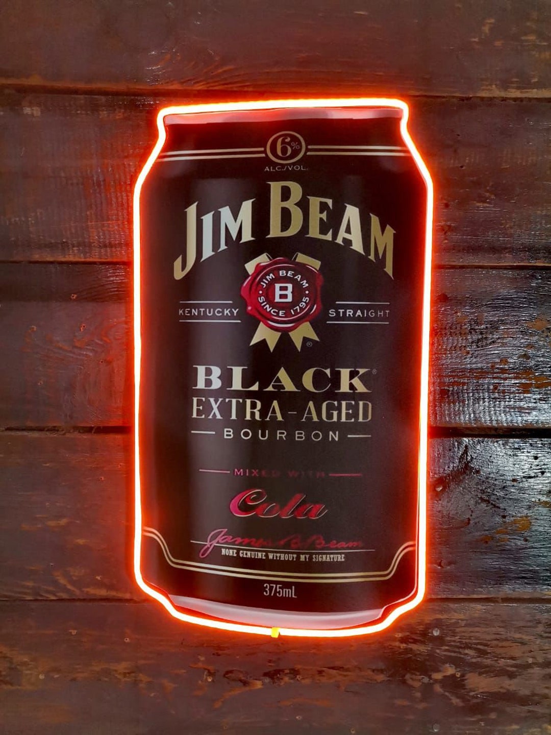 Design Inspired 18 Jim Beam Neon LED Sign With Orange Light - Etsy