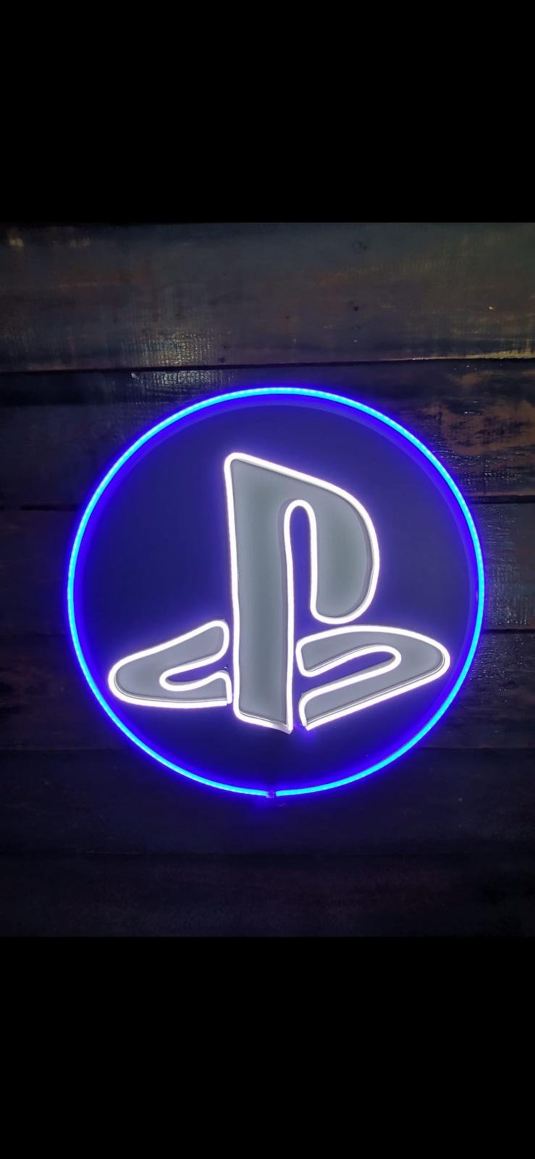 Design Inspired 18 Playstation Neon Sign With Dual Blue and White Light ...