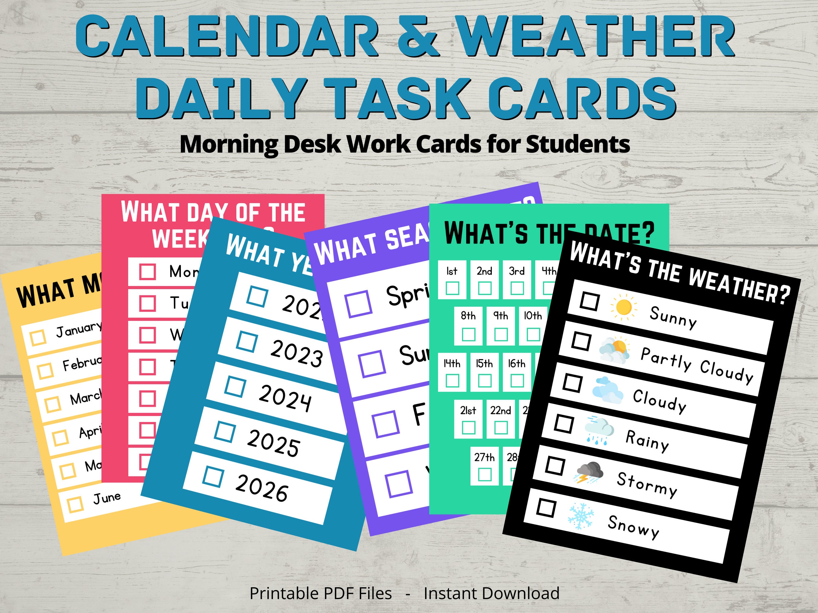 Interactive Daily Calendar and Weather Activity Set - Independent Table ...