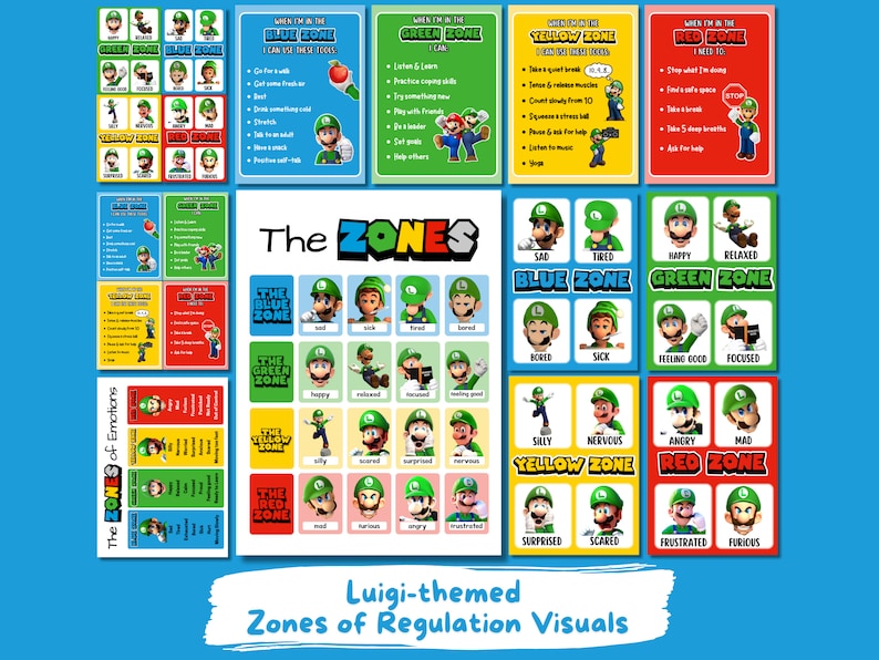 Zones of Regulation Luigi Nintendo Posters - Etsy