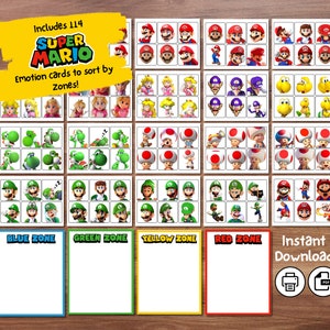 Zones of Regulation Mario Sorting Activity – Printable Emotion Game - Etsy