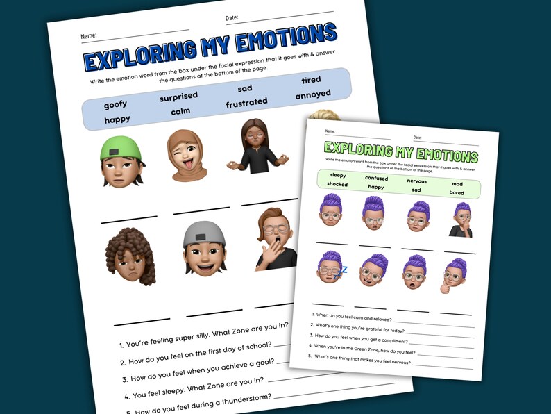 60 Zones Of Regulation Worksheets Printable Bundle Etsy Australia