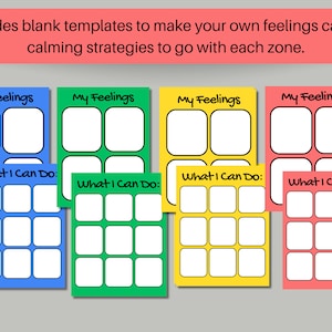 Zones of Regulation Bundle, Visual Supports, Emotions Chart, Coping ...