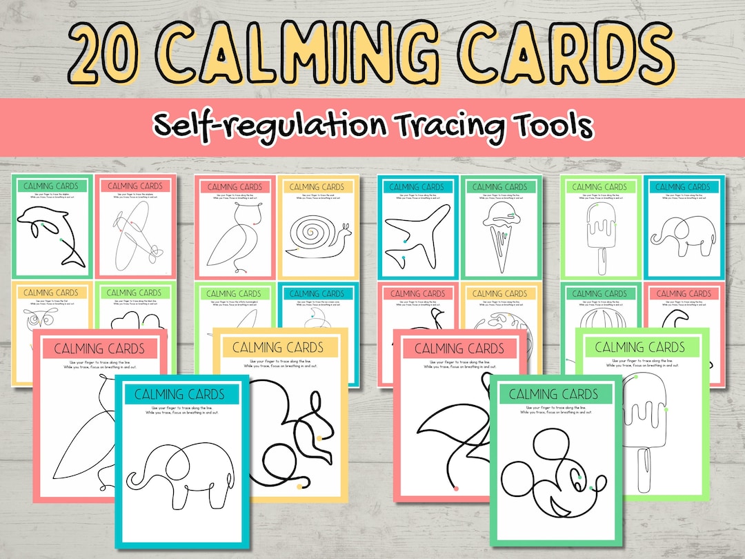 Calming Card Tracing Sheets for Kids - Printable Self-regulation ...