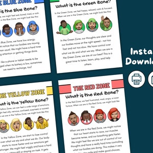 Zones of Regulation Printable Worksheet Bundle - Etsy
